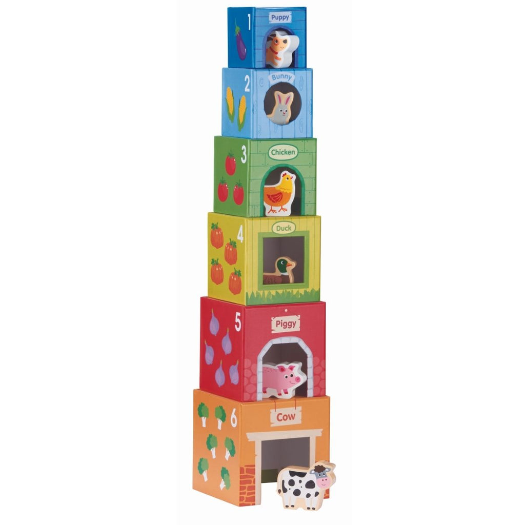 Lelin Stacking Cubes 6 Friends in Farm – flitit