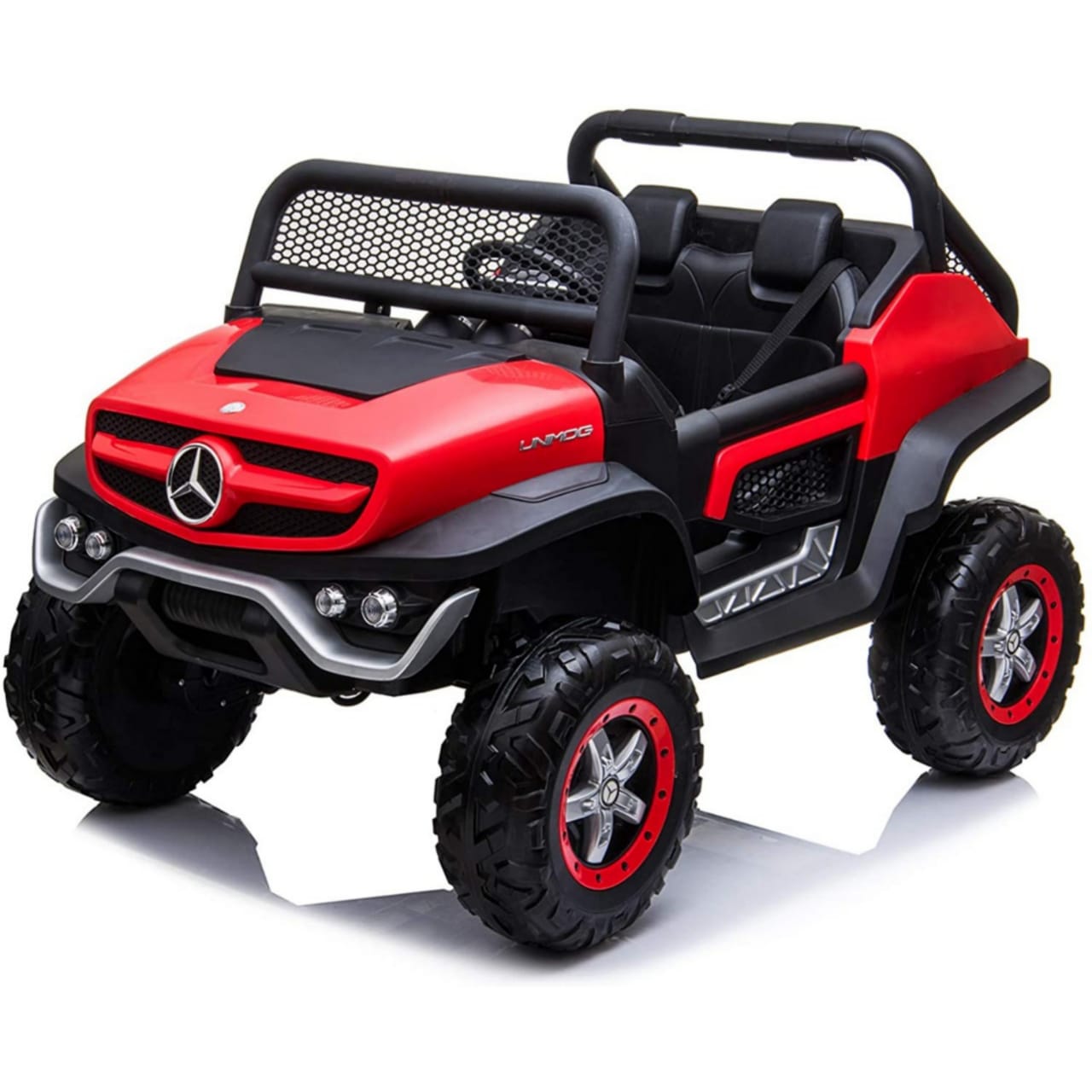 Mercedes Benz Ride On Car, Red, Unimog Jeep- UNIMO-Red – flitit
