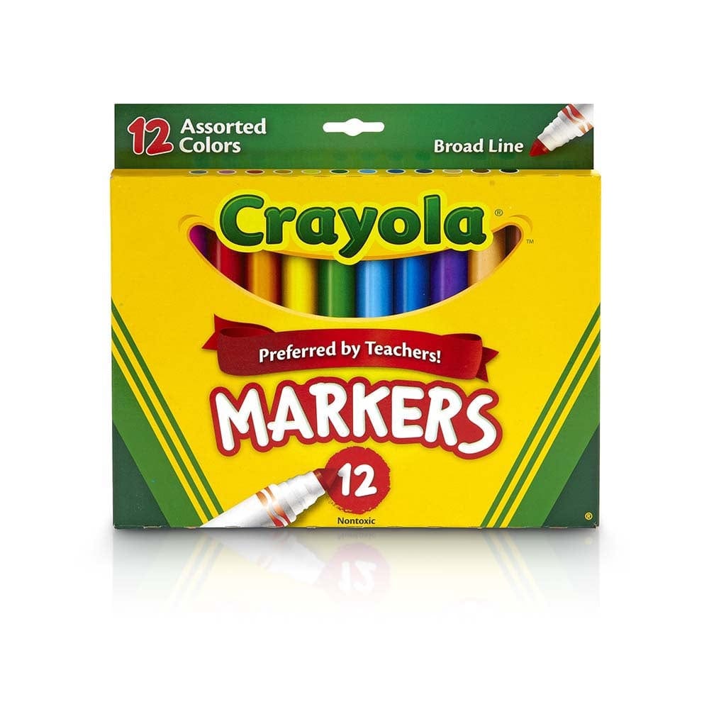 Crayola - 12 Broad Line Markers - Assorted