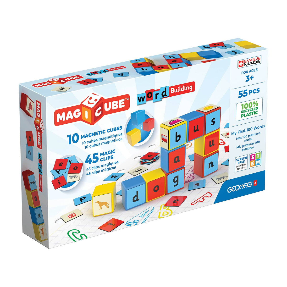 Geomag Magicube Word Building Recycled Clips 55 pcs