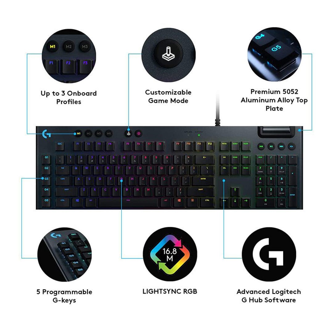 Logitech G815 RGB Mechanical Gaming Keyboard Clicky switch