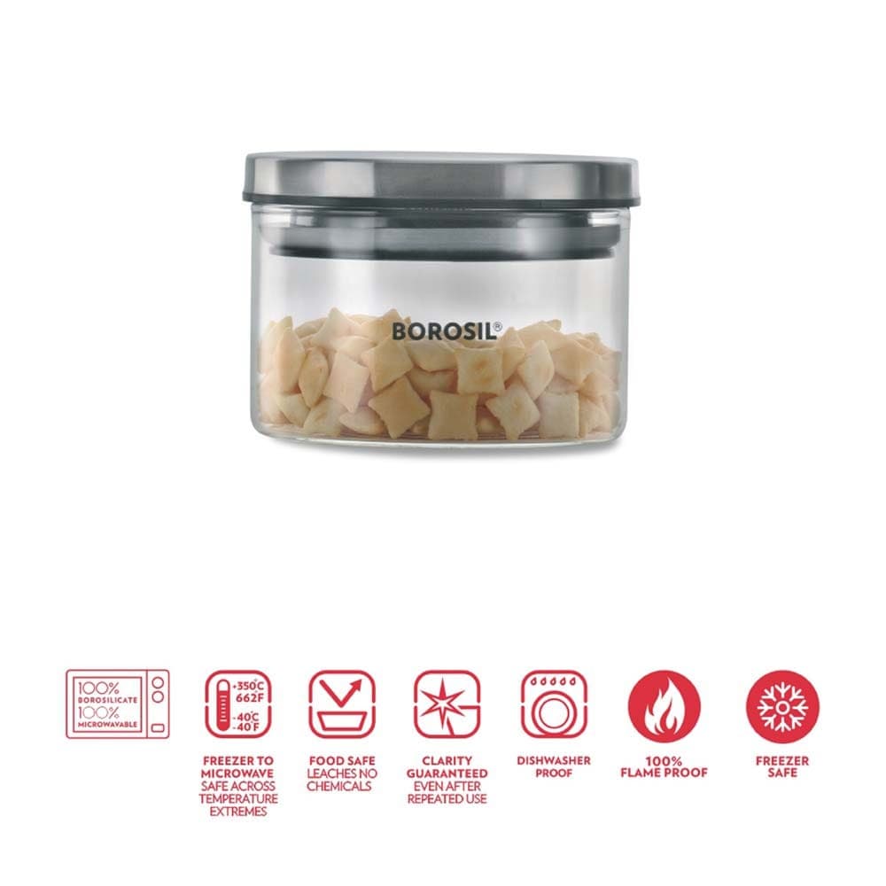 Borosil Classic Jar With Steel Lid