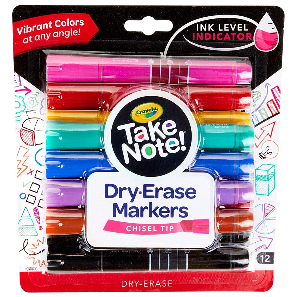 Crayola Take Note Colored Dry Erase Markers Multi Color- 12 Pieces