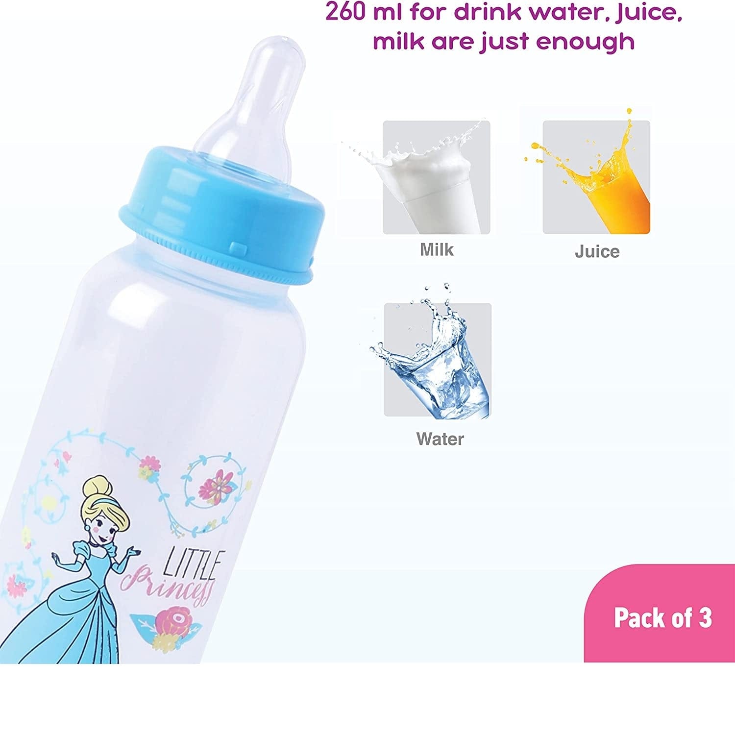 Disney - Princess Feeding Bottle, Pack of 3 – Flitit - Online Store