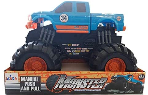 Monster Truck Pick-Up Friction Car Blue & Gray – Flitit - Online Store