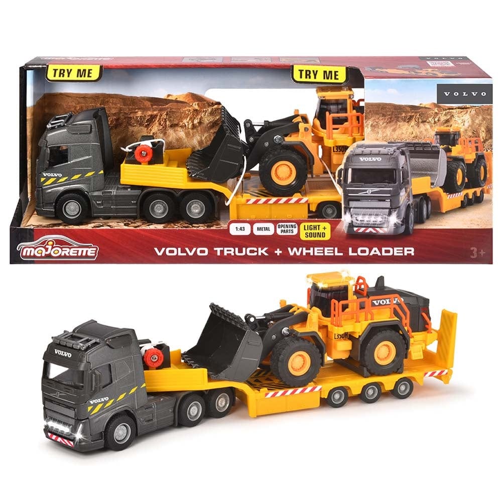 Majorette - Volvo FH-16 Truck + Wheel Loader L350H