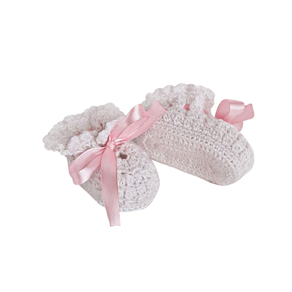 Pikkaboo - Little Feet Handmade Crocheted Baby Booties - White – flitit