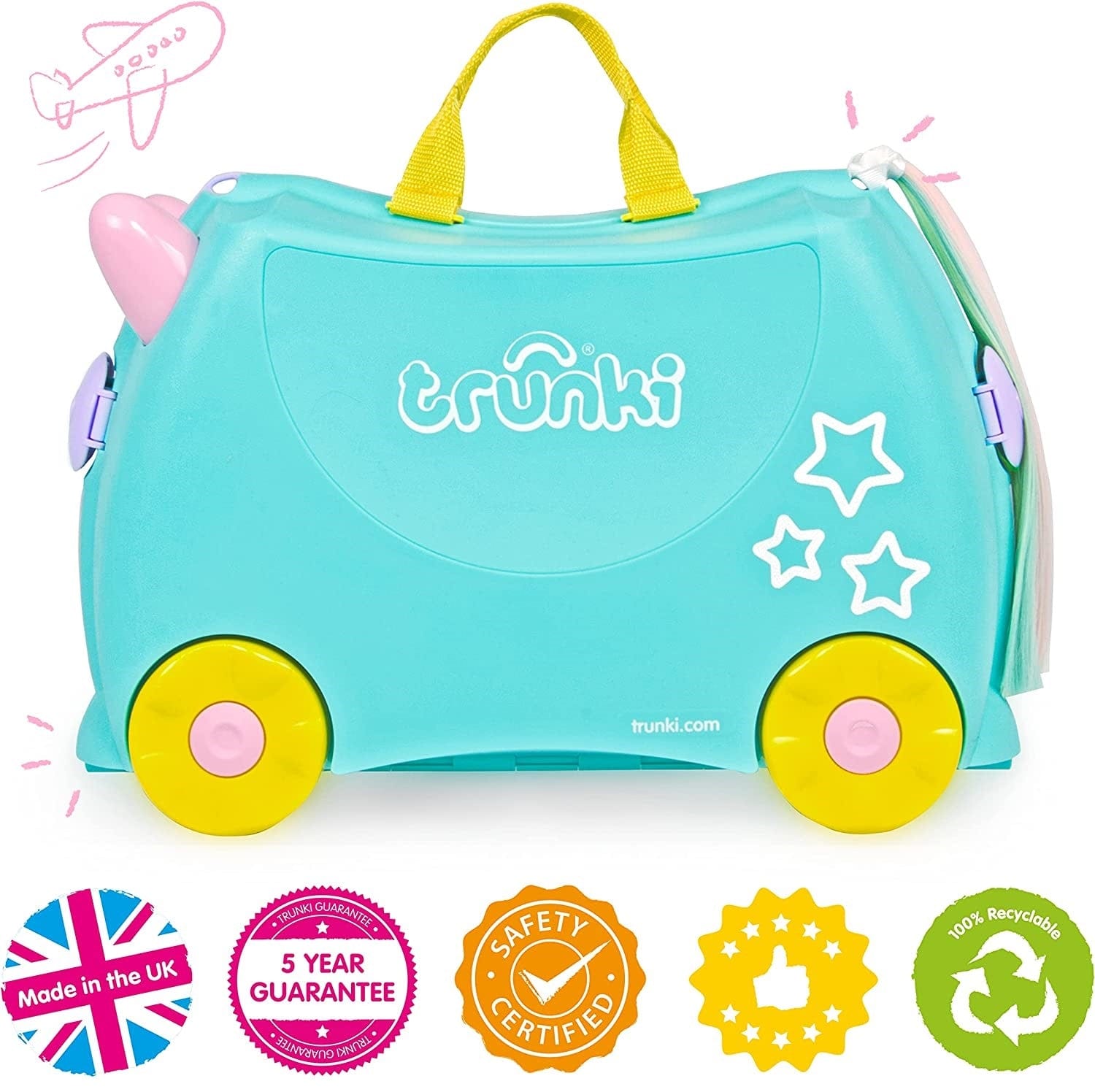Trunki Ride On Suitcase Una The Unicorn, Blue